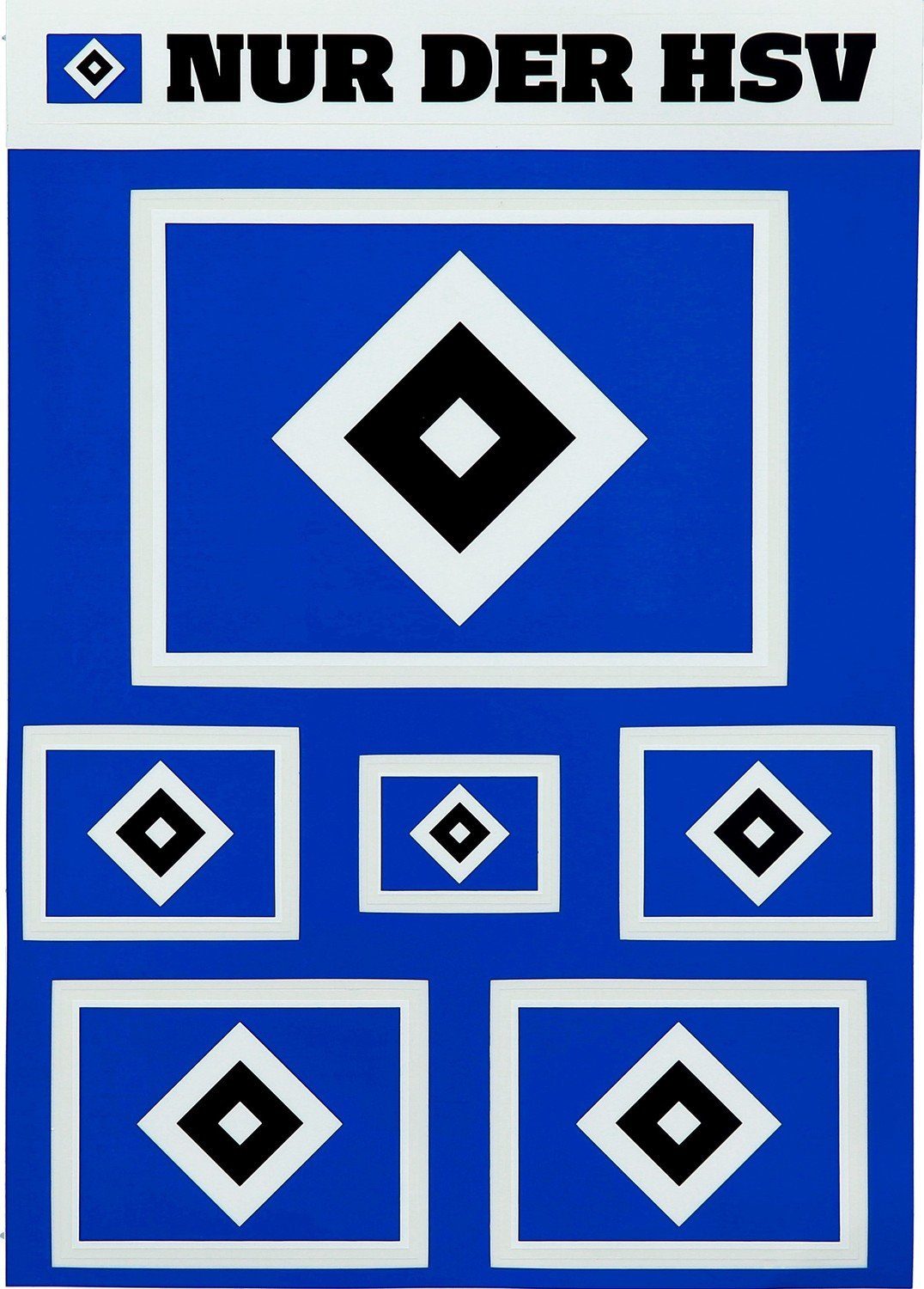 HSV Aufkleber HSV Aufkleberbogen Logo 14,8 x 21 cm