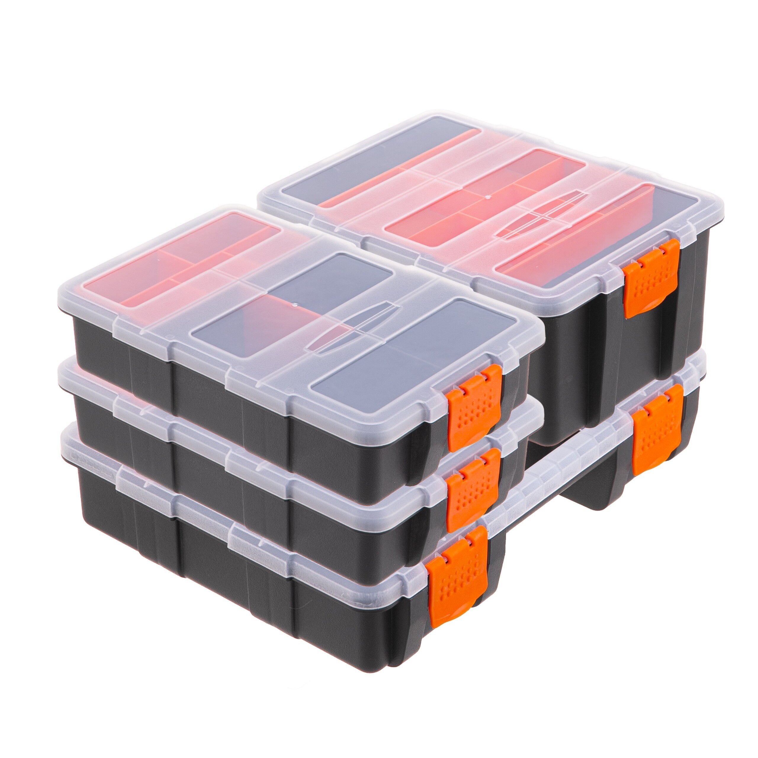 relaxdays Sortimentskasten Sortierbox 4er Set, Sortimentsbox