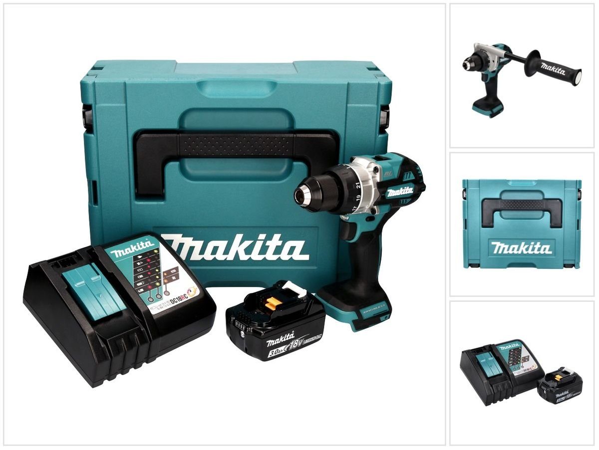 Makita Akku-Schrauber DDF 486 RF1J Akku Bohrschrauber 18 V 130 Nm Brushless + 1x Akku 3,0 A