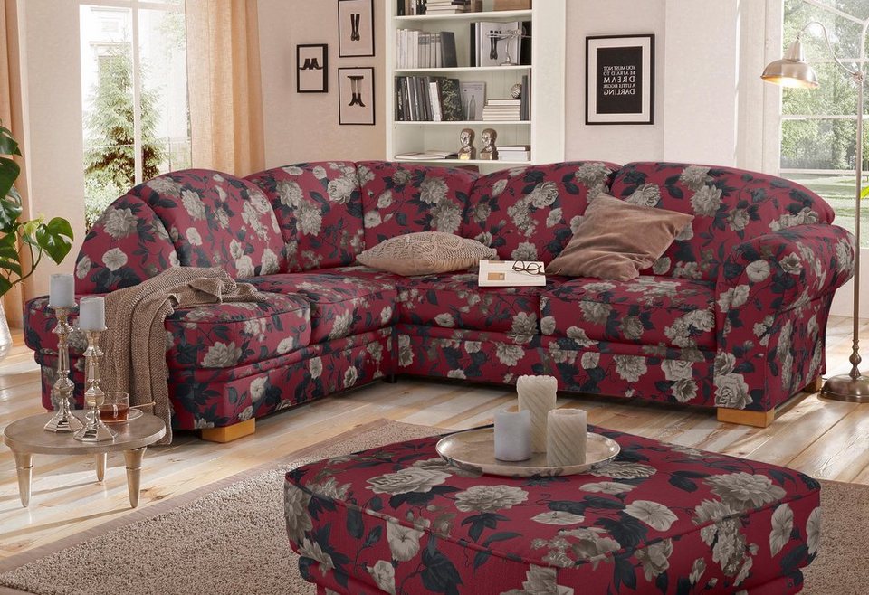 Home Affaire Ecksofa Amrum Mit Blumenmuster Wahlweise Mit