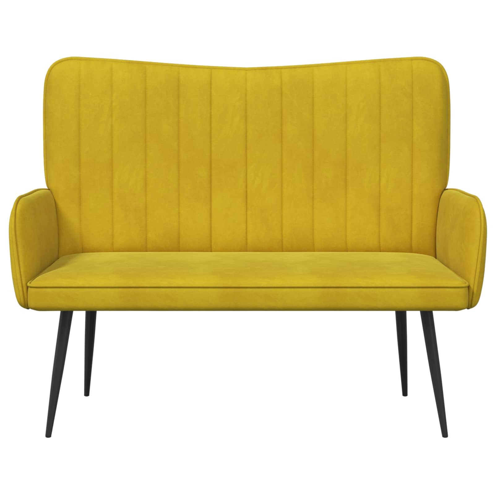 vidaXL Sofa Zweisitzer Sofa Gelb 115 x 61 x 87 cm Samt, 1 Teile, Couch