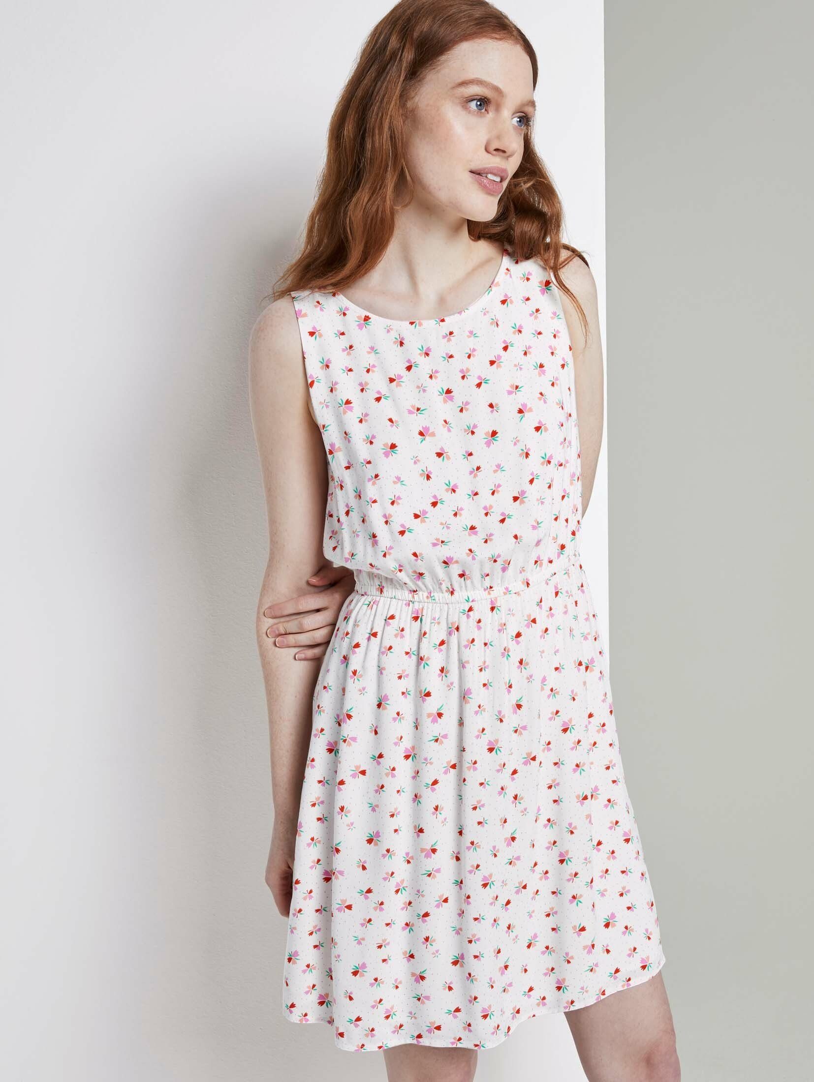 Tom Tailor Denim Sommerkleid Ärmelloses Kleid Mit Blumenmuster Online