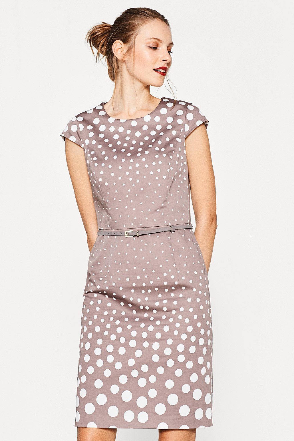 Esprit Collection Etuikleid Aus Satin Mit Tupfen Verlauf Online Kaufen