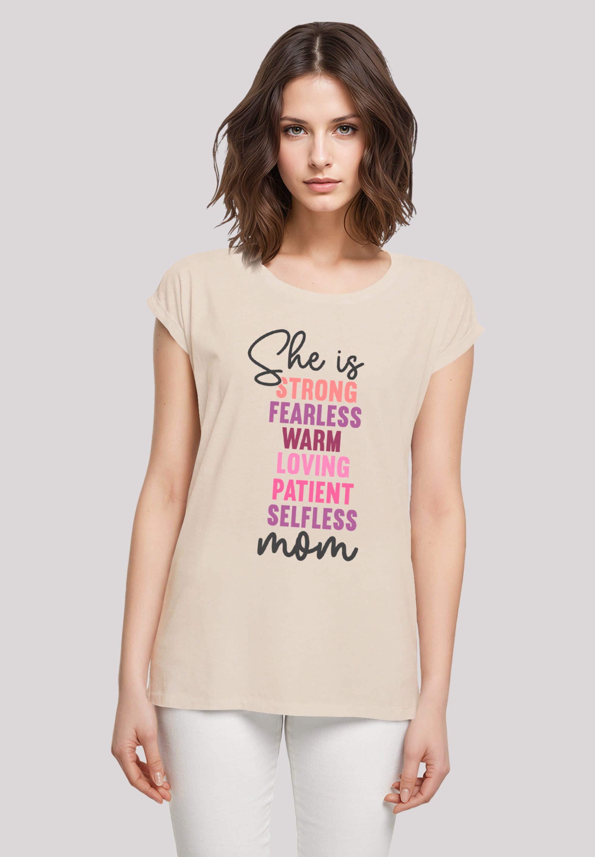 F4NT4STIC T-Shirt Mothers Day Strong & Fearless Mom Inspirational Quote Premium Qualität ...