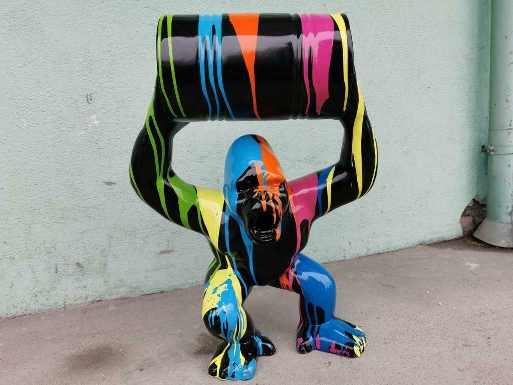 Jvmoebel Gartenfigur Gorilla Designer Figur Statue Moderne Statuen