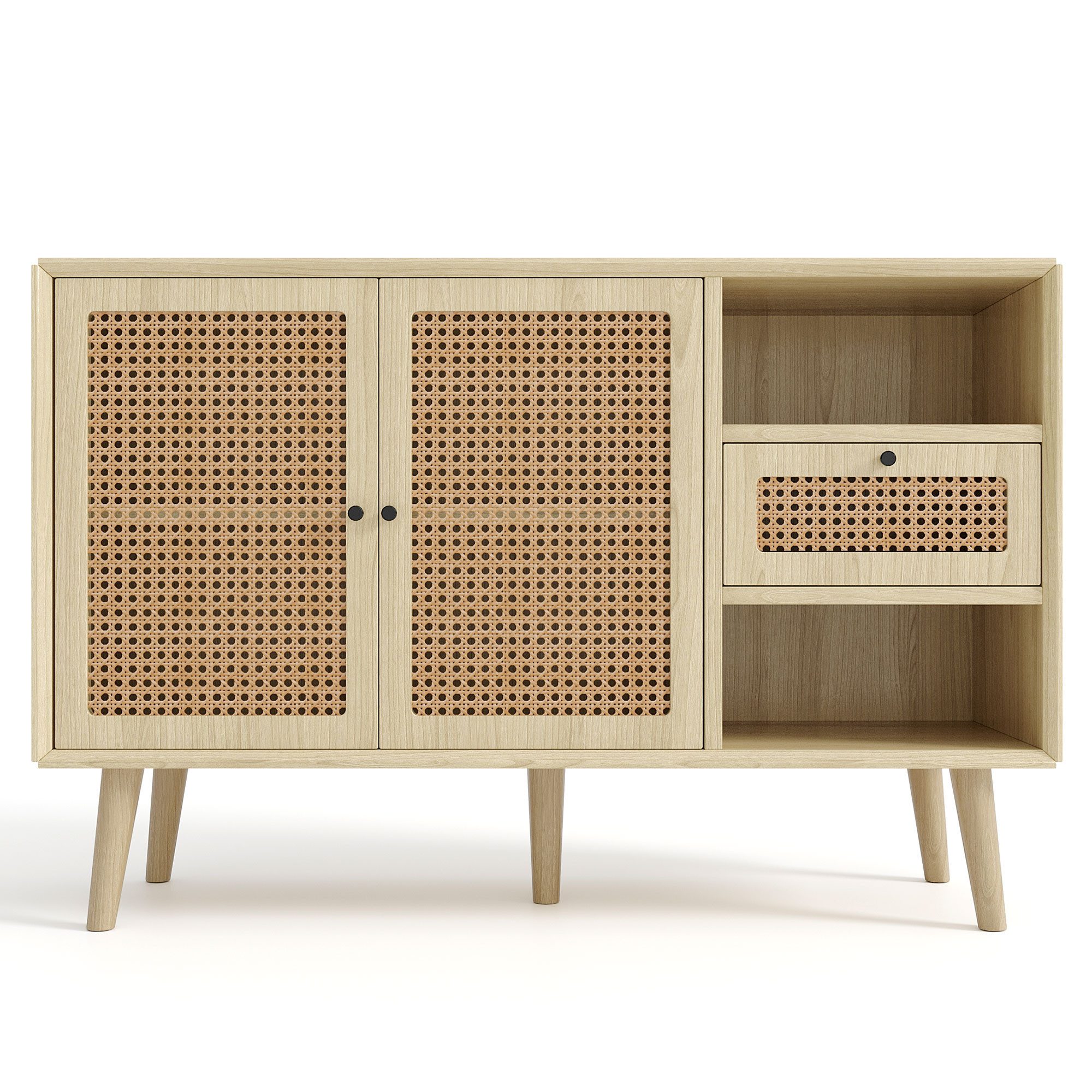 Gotagee Sideboard Kommode Holzbeine Metall Griff Verstellbare Ablagen