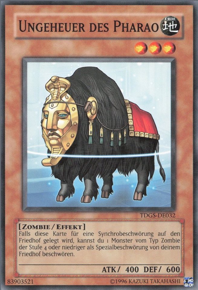 ReCollectibles Sammelkarte YuGiOh Karte Ungeheuer des Pharao deutsch ... ReCollectibles Sammelkarte YuGiOh Karte Ungeheuer des Pharao deutsch ...