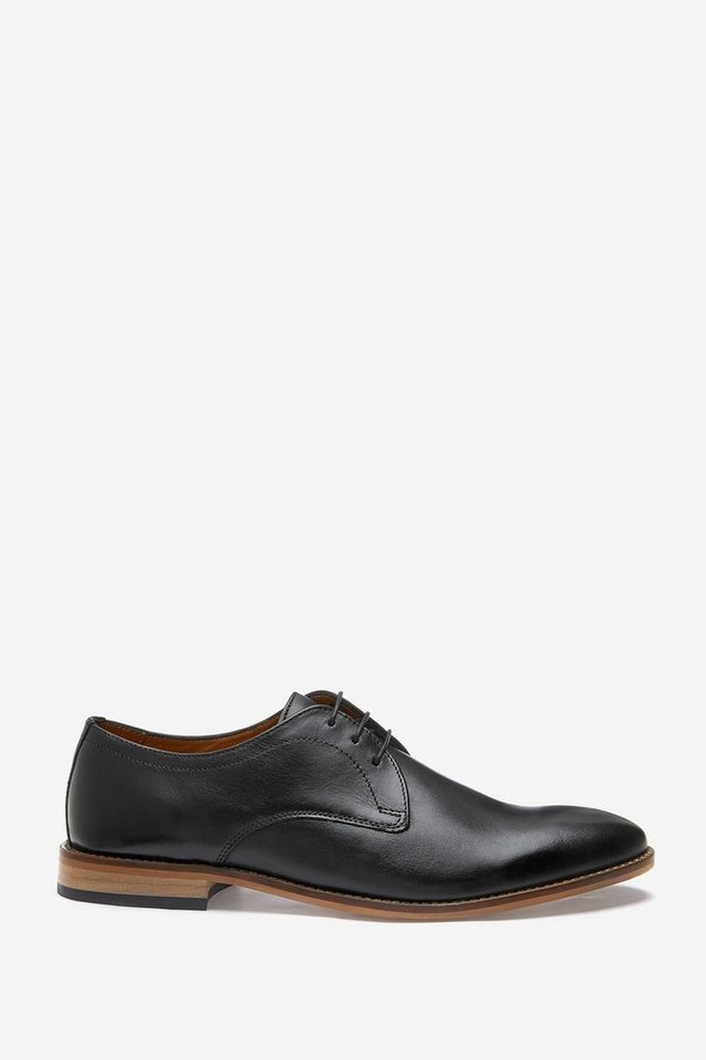 Next Derby Lederschuhe Kontrastsohle Weite Passform Schnürschuh 1 Tlg