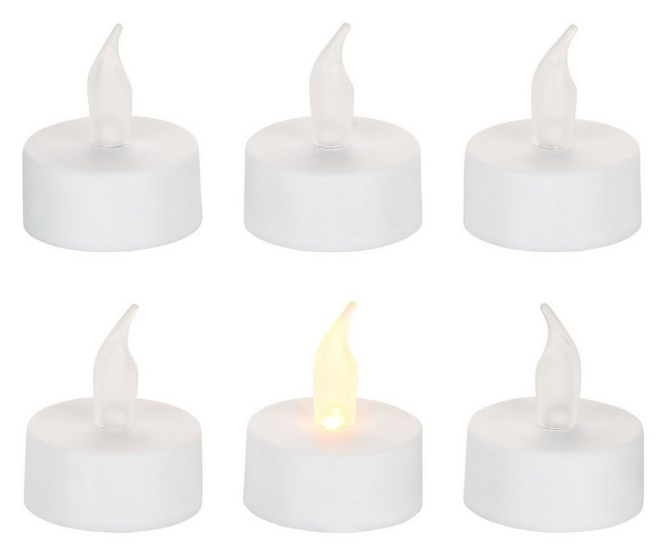 Noor Living Teelicht Set 6 Tlg Led Teelichte 6 Stück Set Timer Weiß