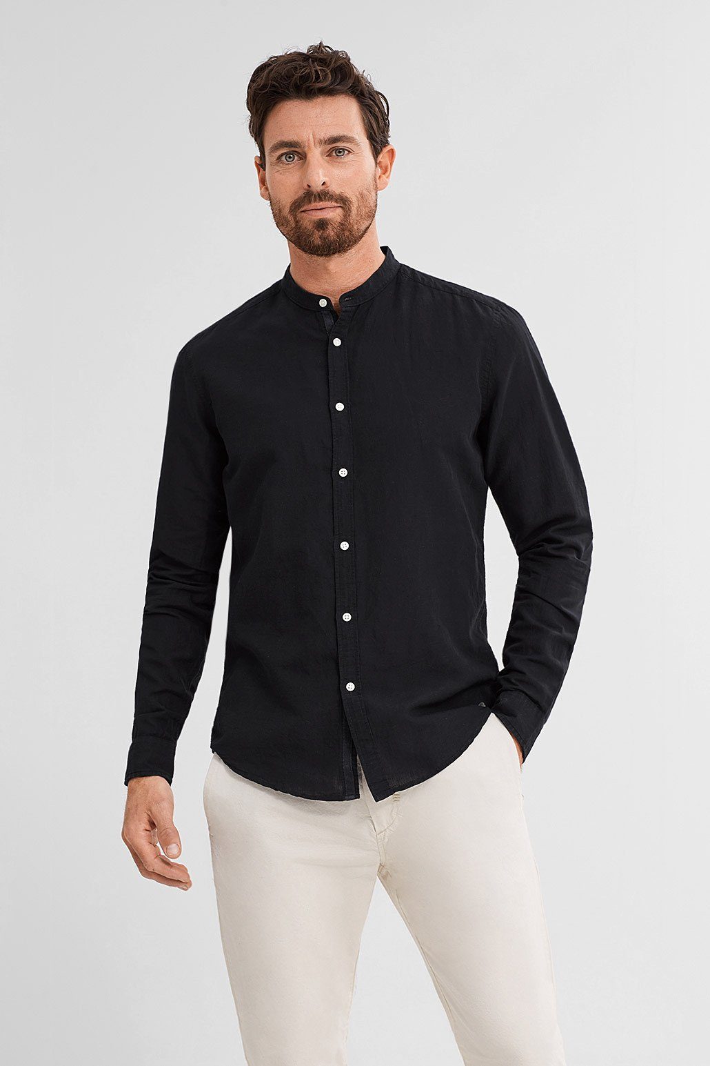 Esprit Collection Hemd Mit Stehkragen Mit Leinen Anteil Online Kaufen