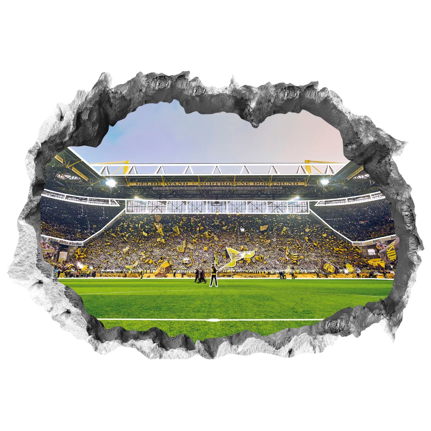 BVB 3D-Wandtattoo Stadionmotiv, Wandtattoo 70x100 cm Arena Borussia ...