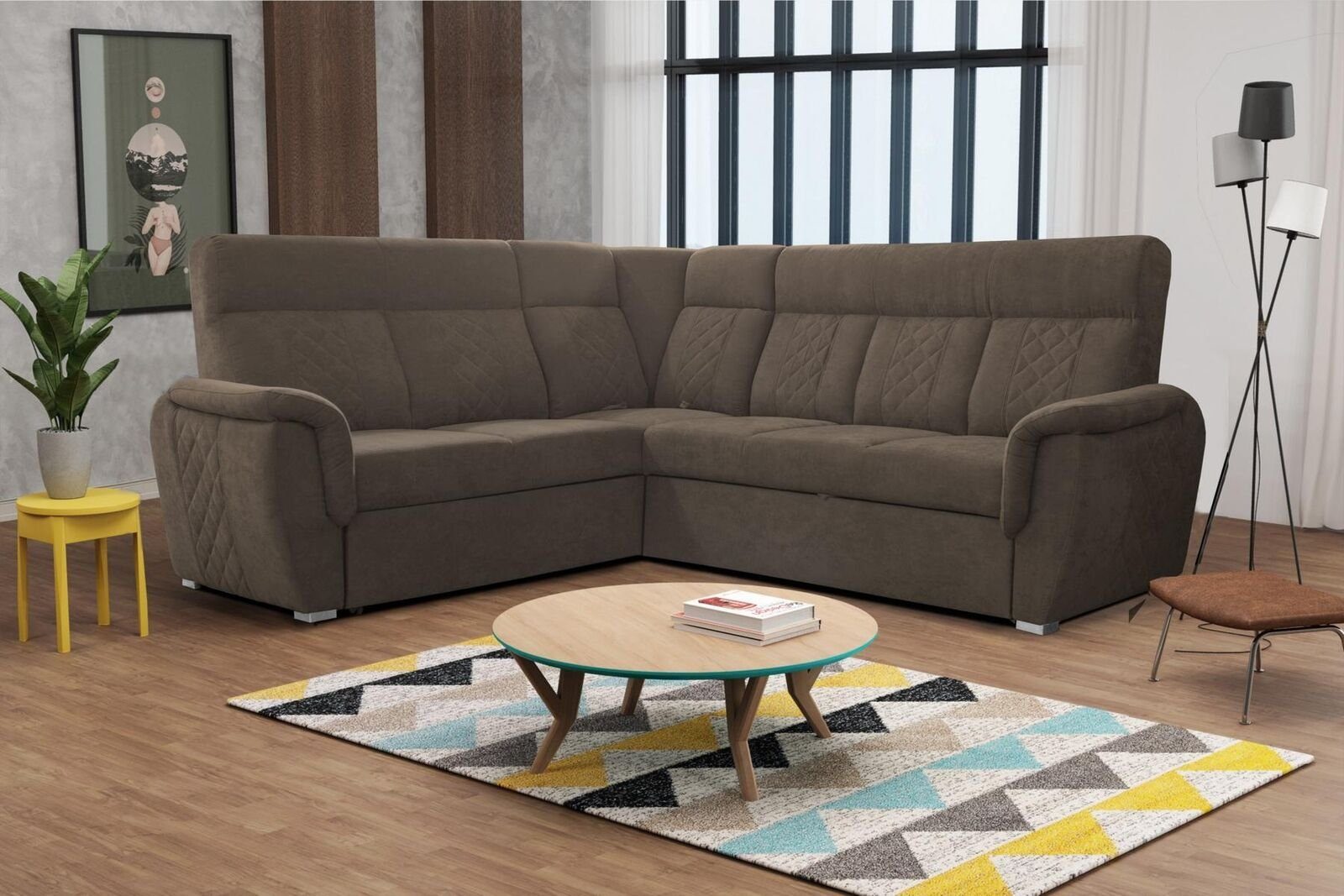 Jvmoebel Ecksofa Luxus Ecksofa L Form Möbel Polster Rosa Akro Design