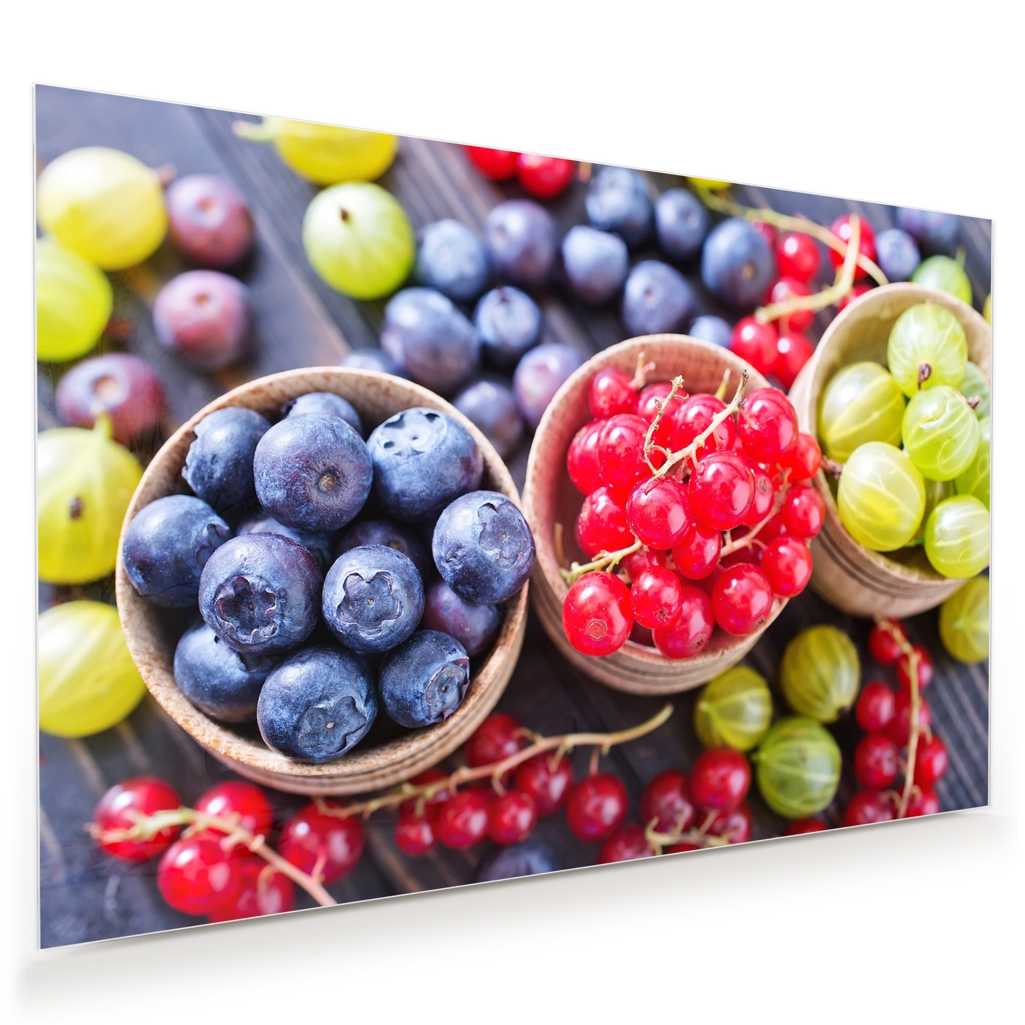 Primedeco Glasbild Wandbild Beeren Im Körbchen Mit Aufhängung