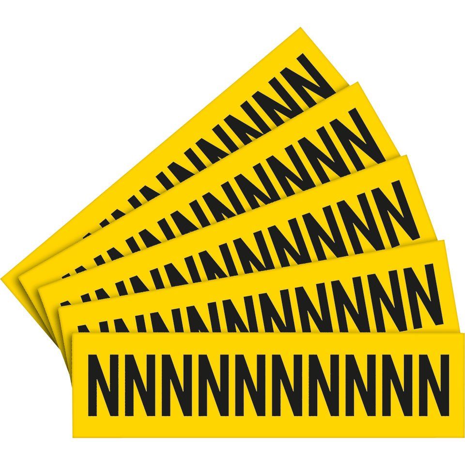 König Werbeanlagen Hinweisschild selbstkl.e Buchstaben N,gelb/schw,Folie,Schrifthöhe 40mm,5Bo/VE ...