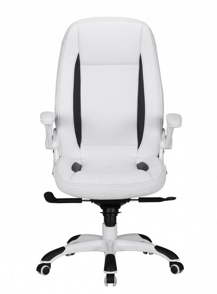 Amstyle Chefsessel Spm1240 Kunstleder Weiß Schwarz Drehstuhl