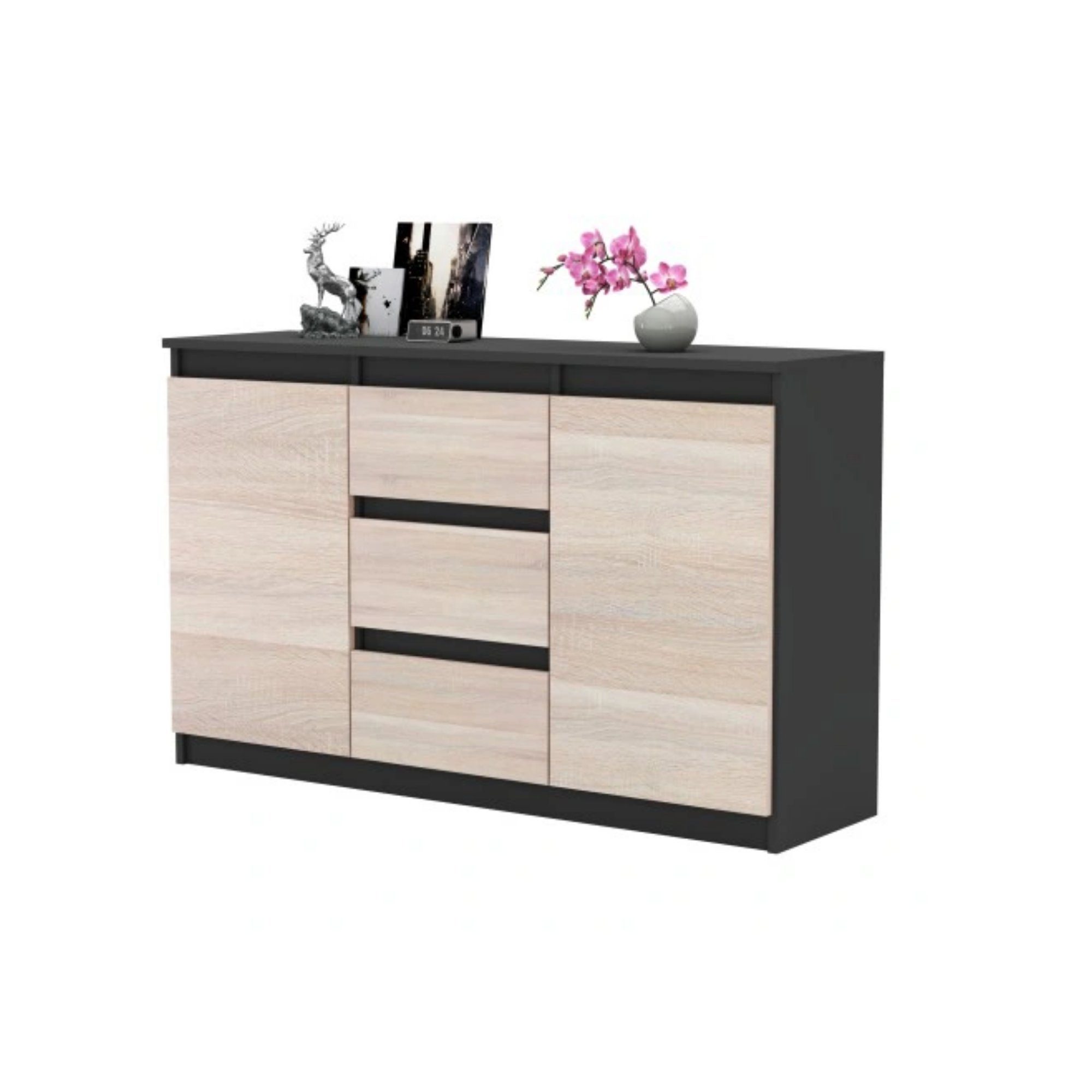 Furnica Kommode MIKEL, Breite 120cm, Anthrazit Grau (1 St)