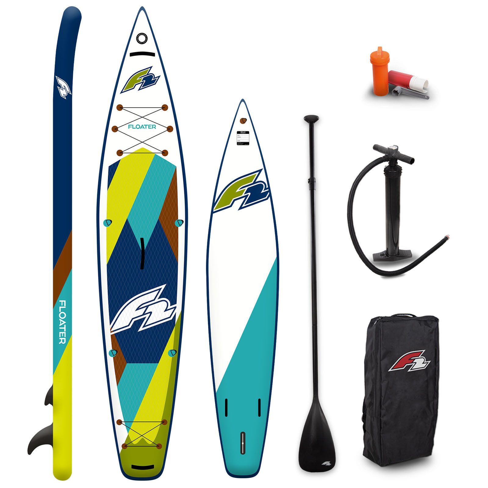 F2 SUP-Board F2 SUP Stand Up Paddle Board Floater 13'0'' Grün 2024 ...