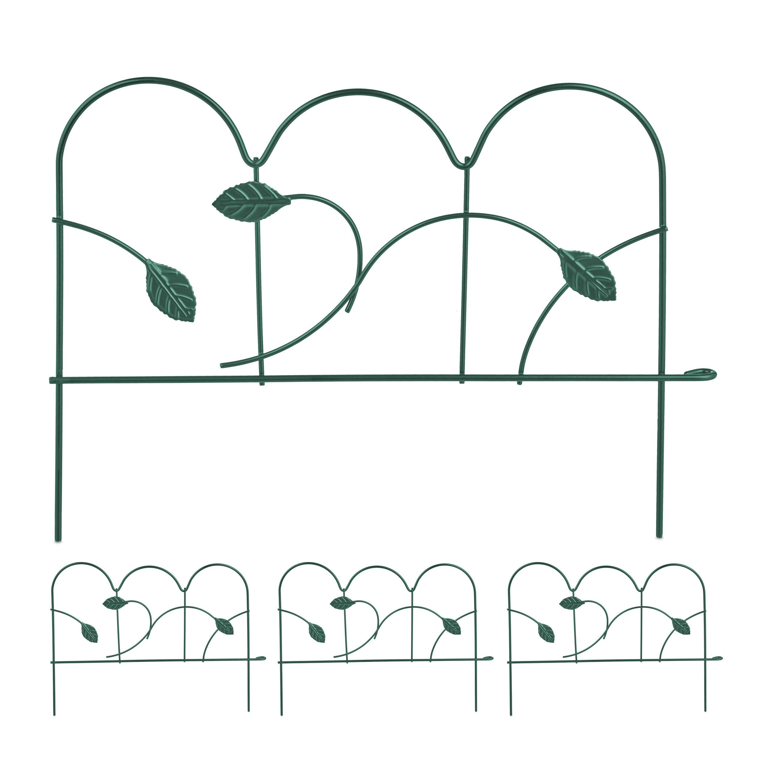 Relaxdays Beetbegrenzung Beeteinfassung Metall 4er Set