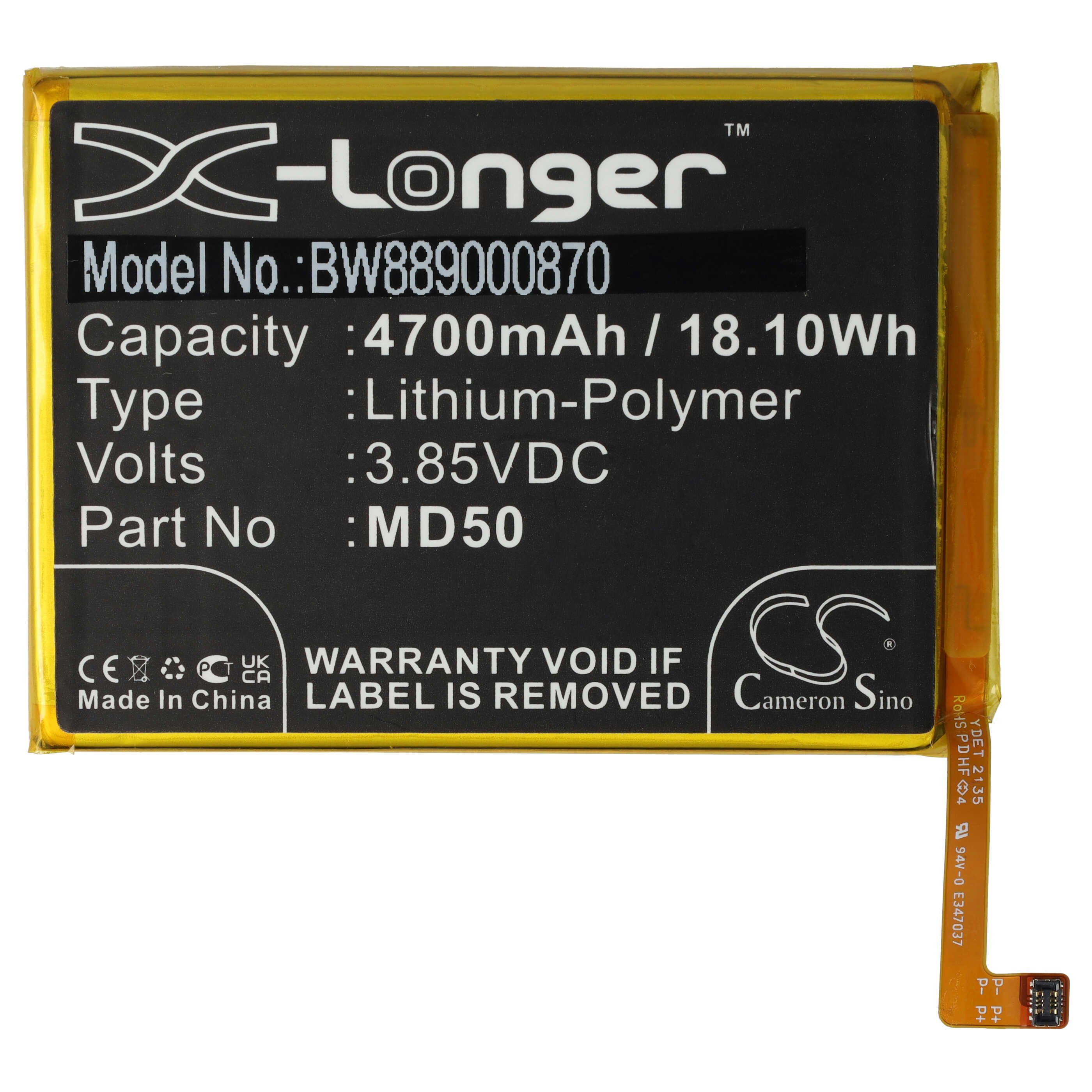 vhbw Ersatz für Motorola SB18D00294, MD50 für Smartphone / Mobilfunk (4700 Smartphone-Akku Li ...