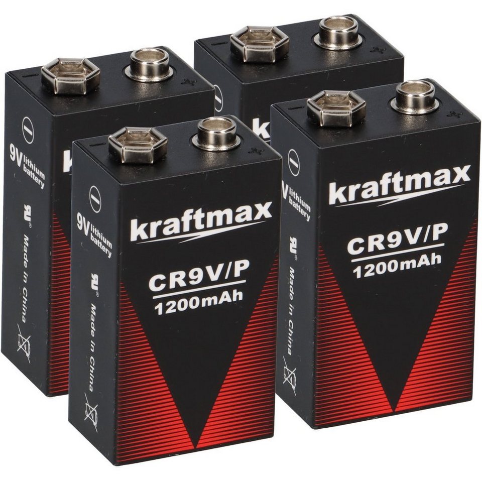kraftmax 4x Kraftmax Lithium 9V Block Hochleistungs- Batterien für ... kraftmax 4x Kraftmax Lithium 9V Block Hochleistungs- Batterien für ...