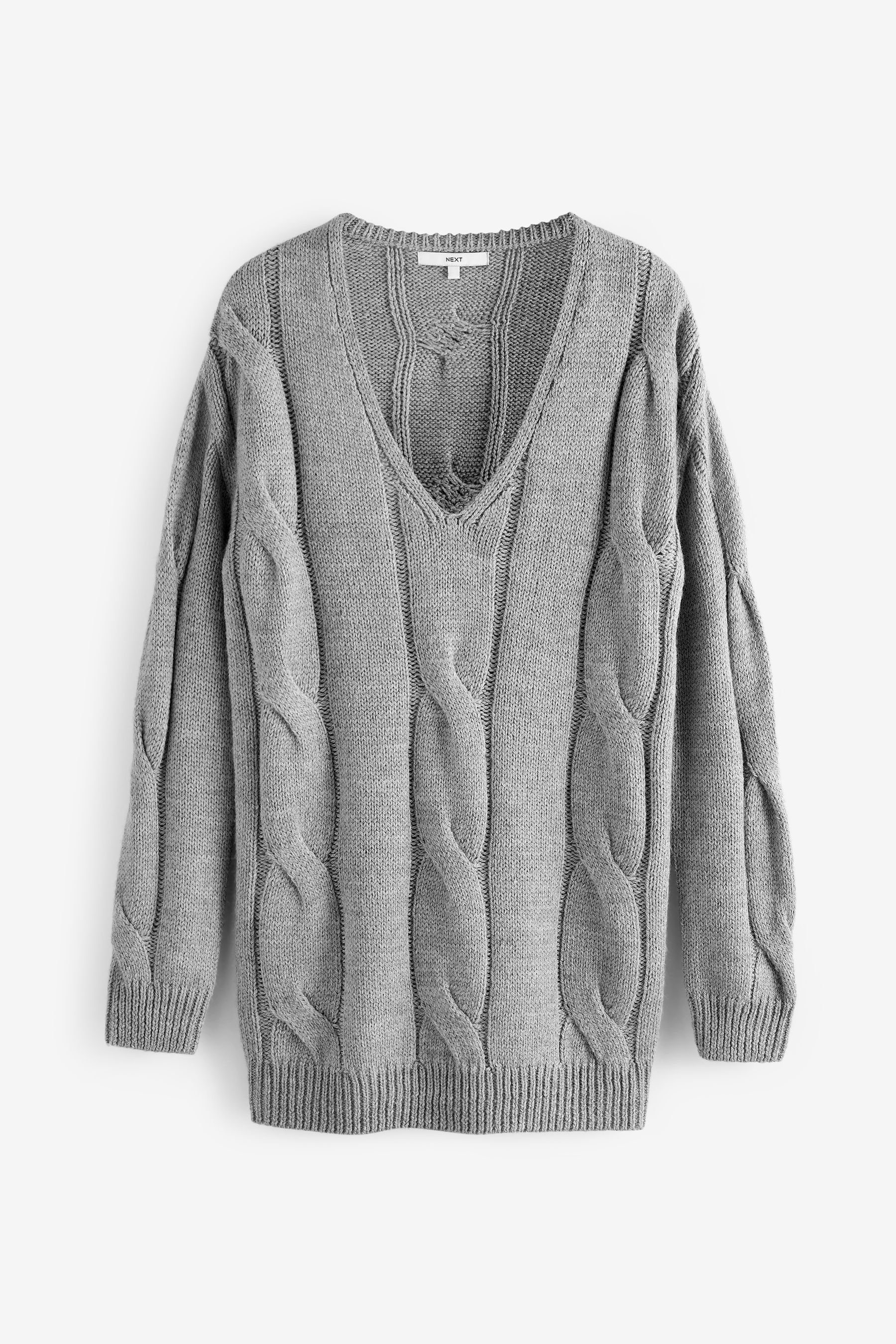 Next V Ausschnitt Pullover Tunikapullover Mit Zopfmuster Und V