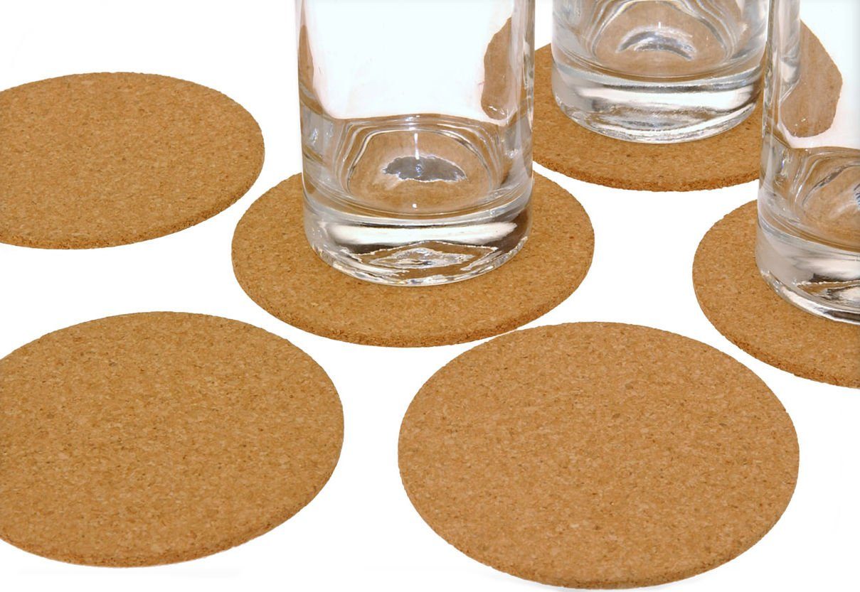 ᐅ Spetebo Getränkeuntersetzer Glas Untersetzer aus Kork 10 cm - 12er Set, Zubehör für Gläser ...