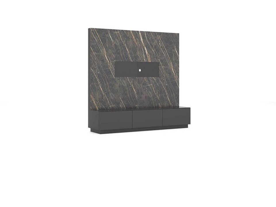Jvmoebel Wohnwand Modern Grau Luxus Wohnwand Holzmöbel Designer