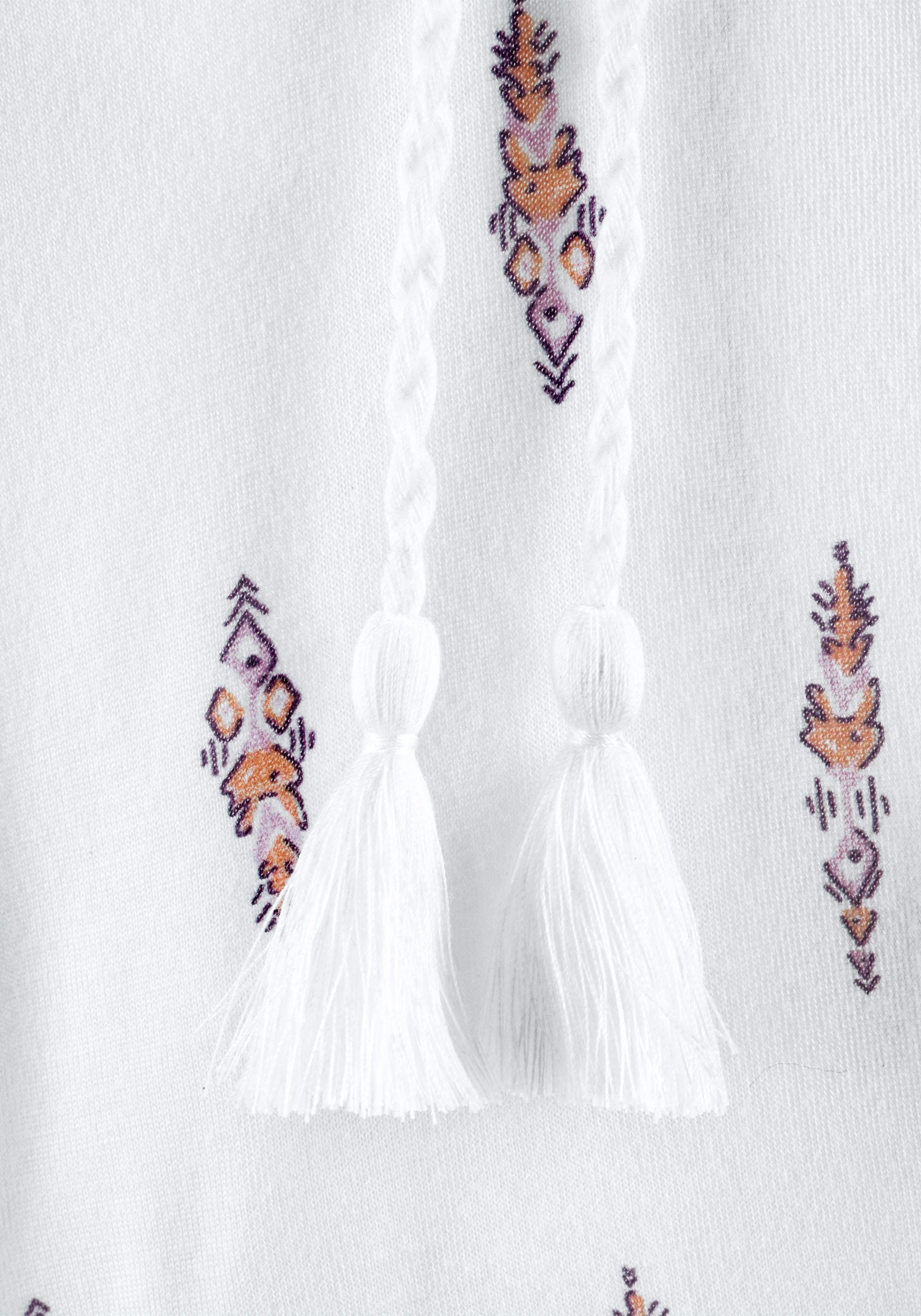 LASCANA Strandtop mit kleinem Ornamentdruck und Kordelträgern ...