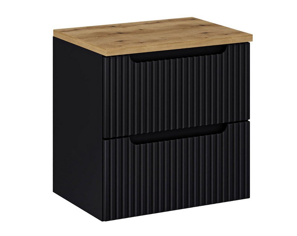 Einfachgutemoebel Waschtisch Set Bad Waschplatz Iluna Black 60cm