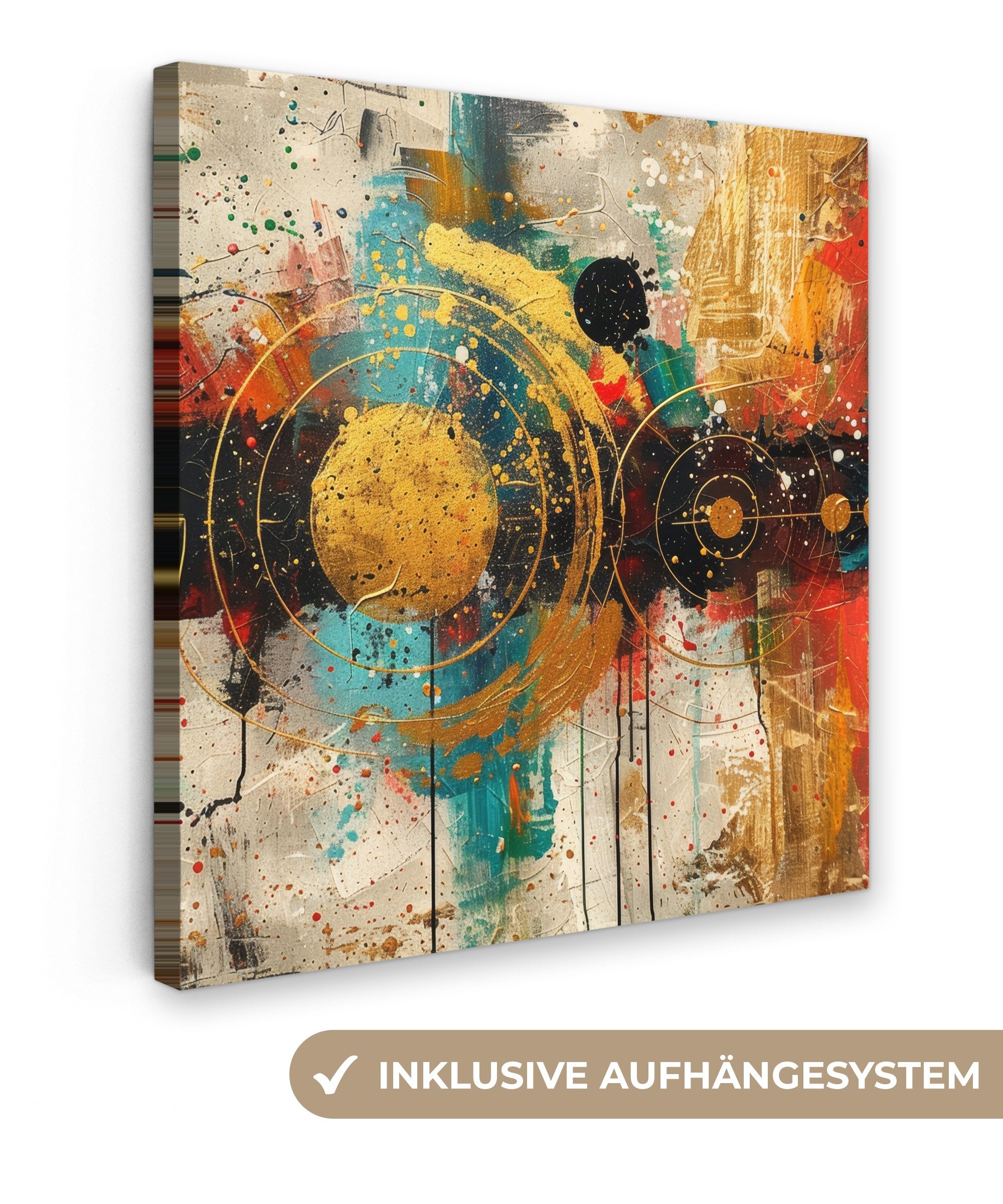 Onemillioncanvasses® Leinwandbild Kunst Abstrakt Ästhetisch Gold