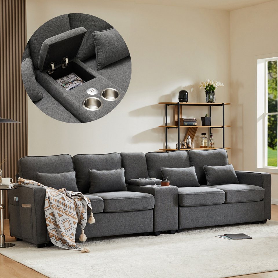 Seedwave Big Sofa 4 Sitzer Sofa Mit Konsole Big Sofa Breite 260 Cm