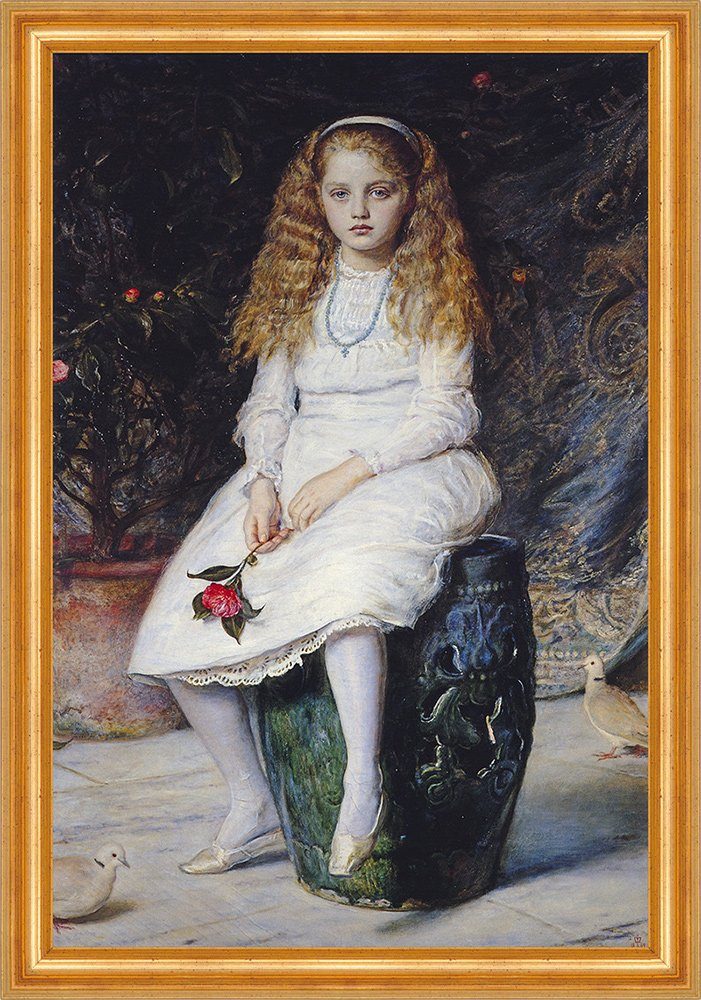 Kunstdruck Nina Lehmann John Everett Millais Porträt Mädchen Blume ...
