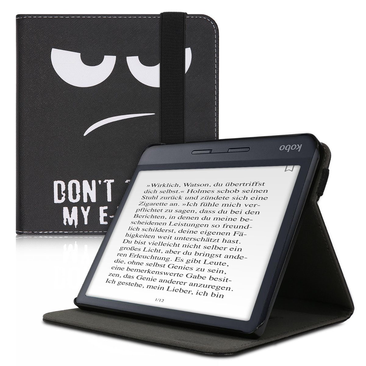 Kwmobile E Reader Hülle Hülle Für Kobo Libra H2o Schlaufe Ständer