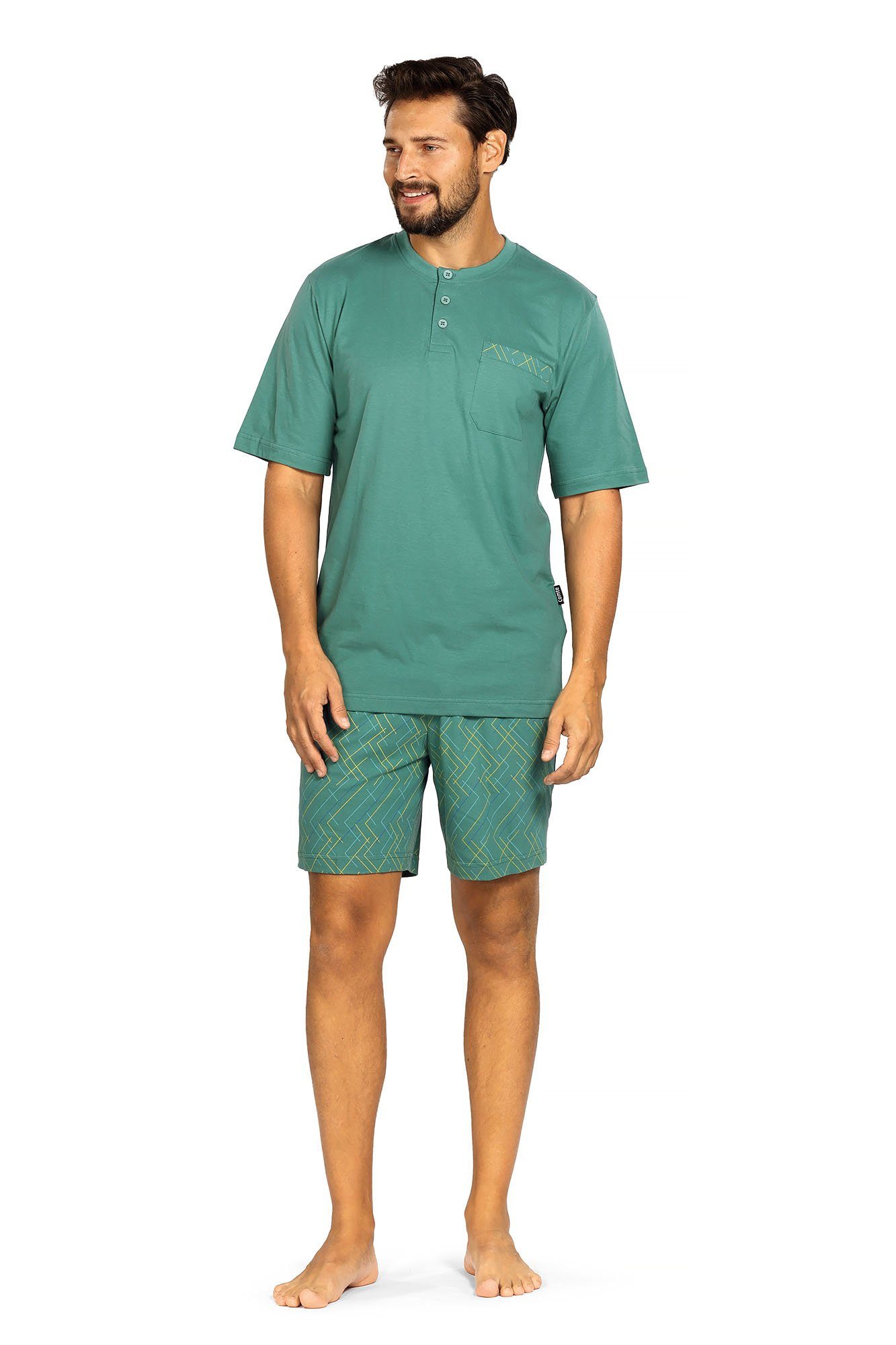 Comte Schlafanzug Set 2 Tlg 2 Teilig Herren Pyjama Kurzarm