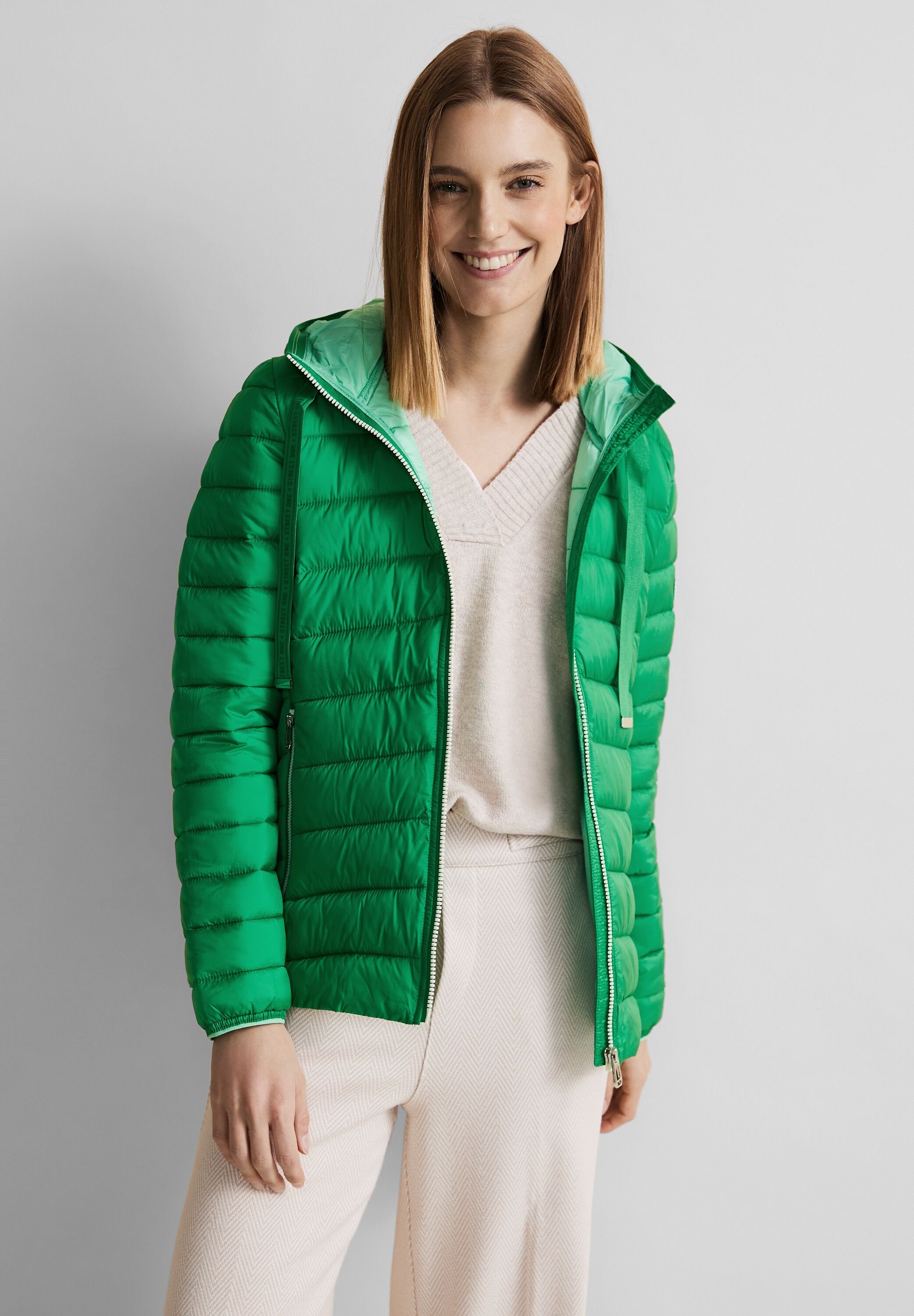 STREET ONE Steppjacke in Unifarbe, Leichtes Stepp-Material
