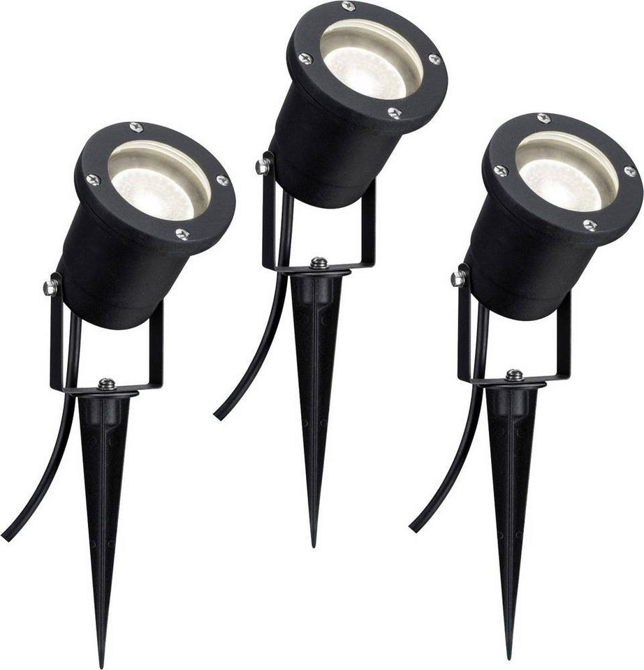 Paulmann Gartenleuchte Paulmann 98897 Gartenstrahler 3er Set Led Gu10