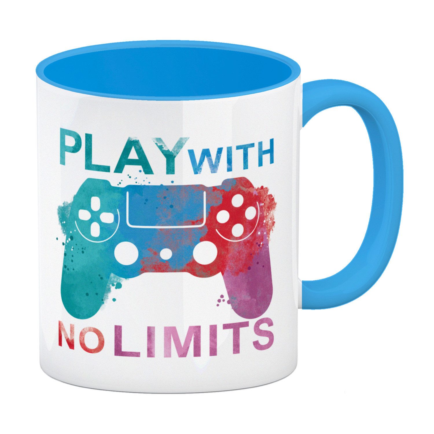 Speecheese Tasse Game Controller Kaffeebecher In Hellblau Mit Spruch