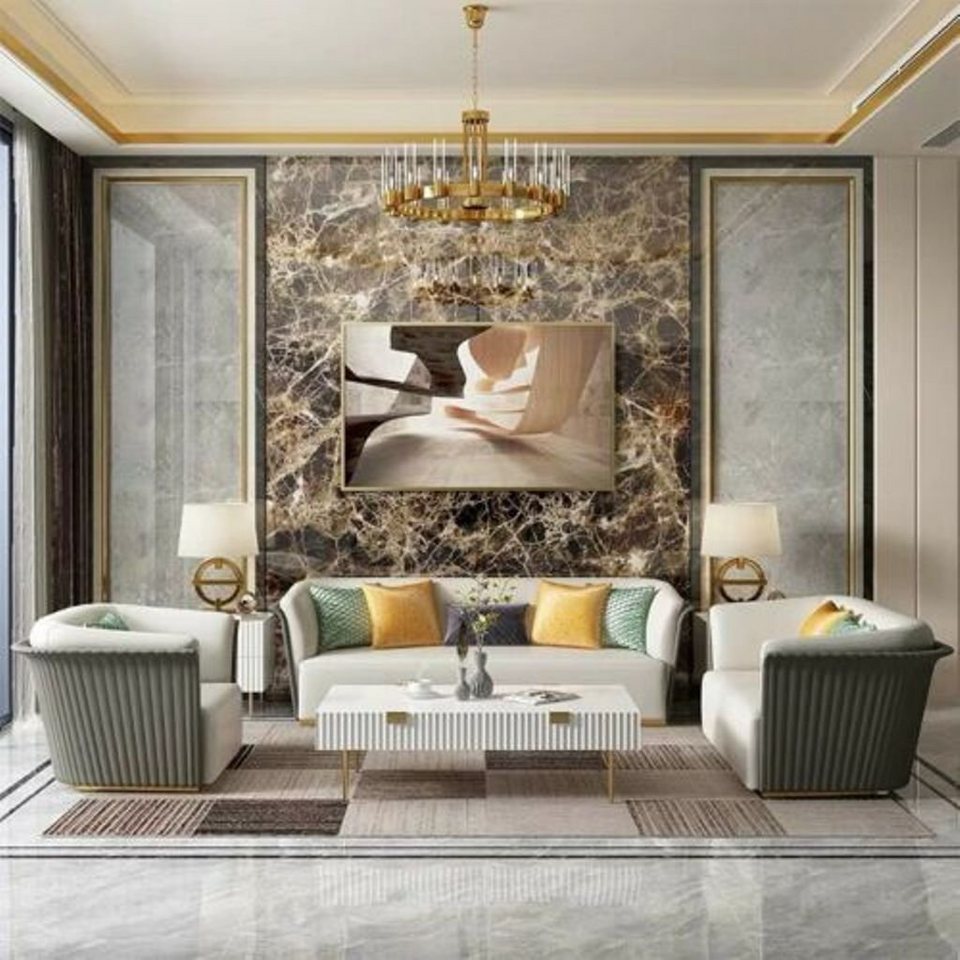Jvmoebel Wohnzimmer Set Designer Couch Polster Sitz Garnitur Sofa