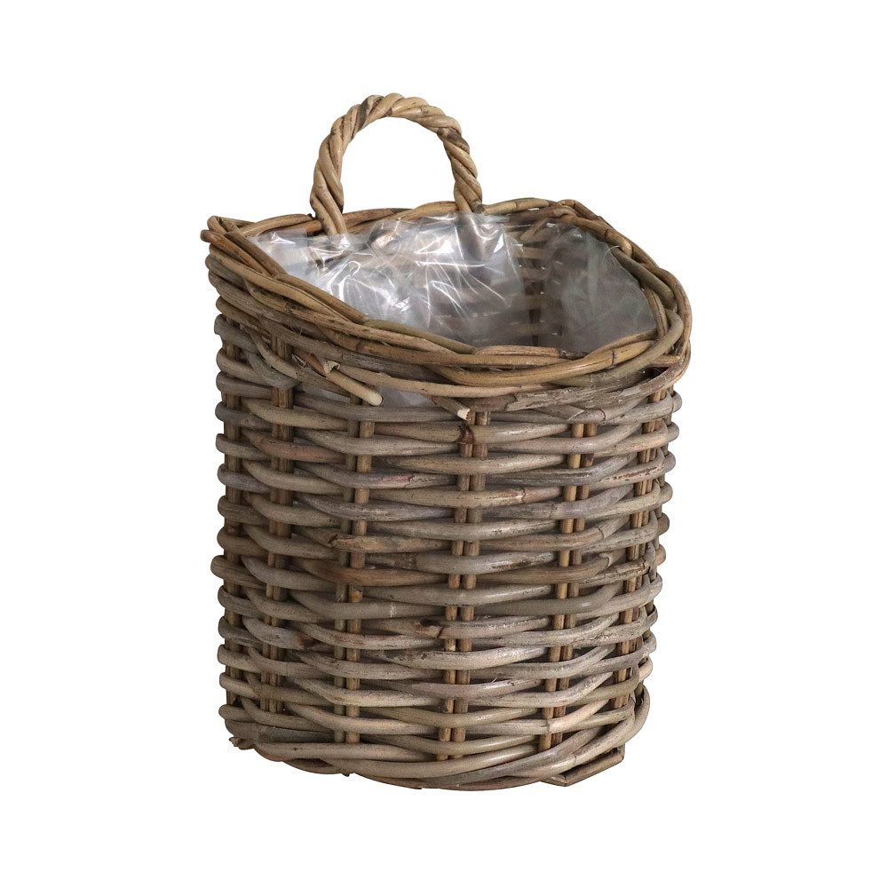 Posiwio Blumentopf Wandkorb Basket Grau Braun Rattankorb Kooboo