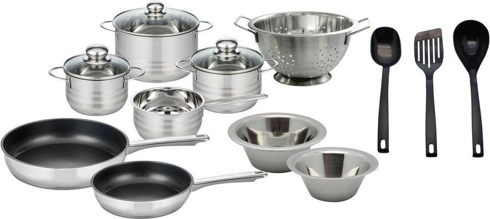 Elo Basic Topf Set Edelstahl Set 17 Tlg 3 Töpfe M Deckel 1