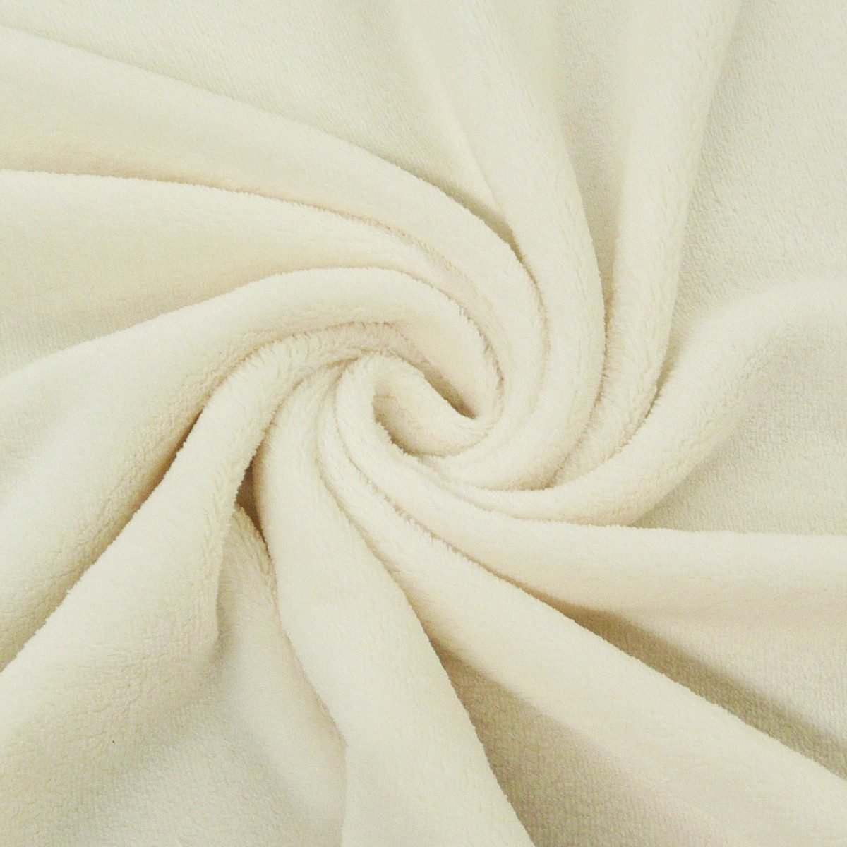 SchÖner Leben Stoff Wellness Fleece Doubleface Einfarbig Creme 145m