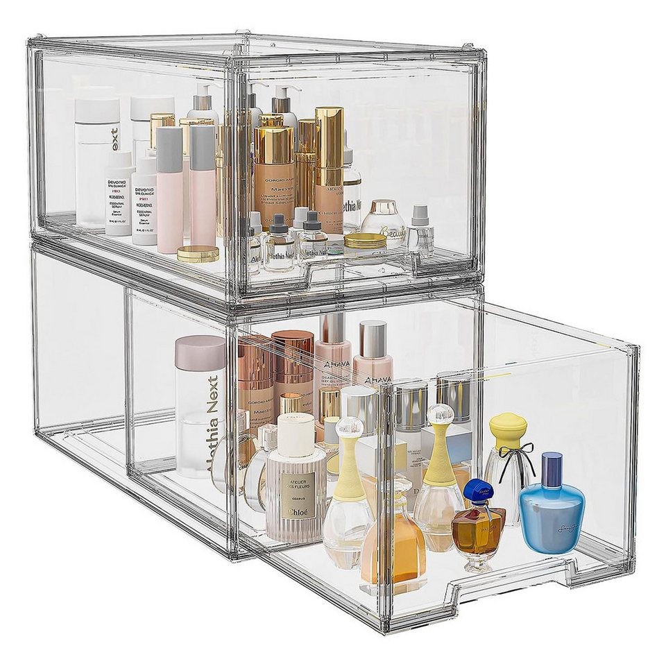Dopwii Make Up Organizer 2 Große Stapelbare Schubladenacryl
