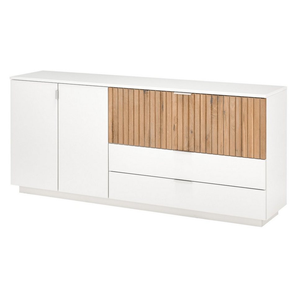 Expendio Sideboard Linda 12 Weiß Grau Lackiert Eiche Massiv Bianco