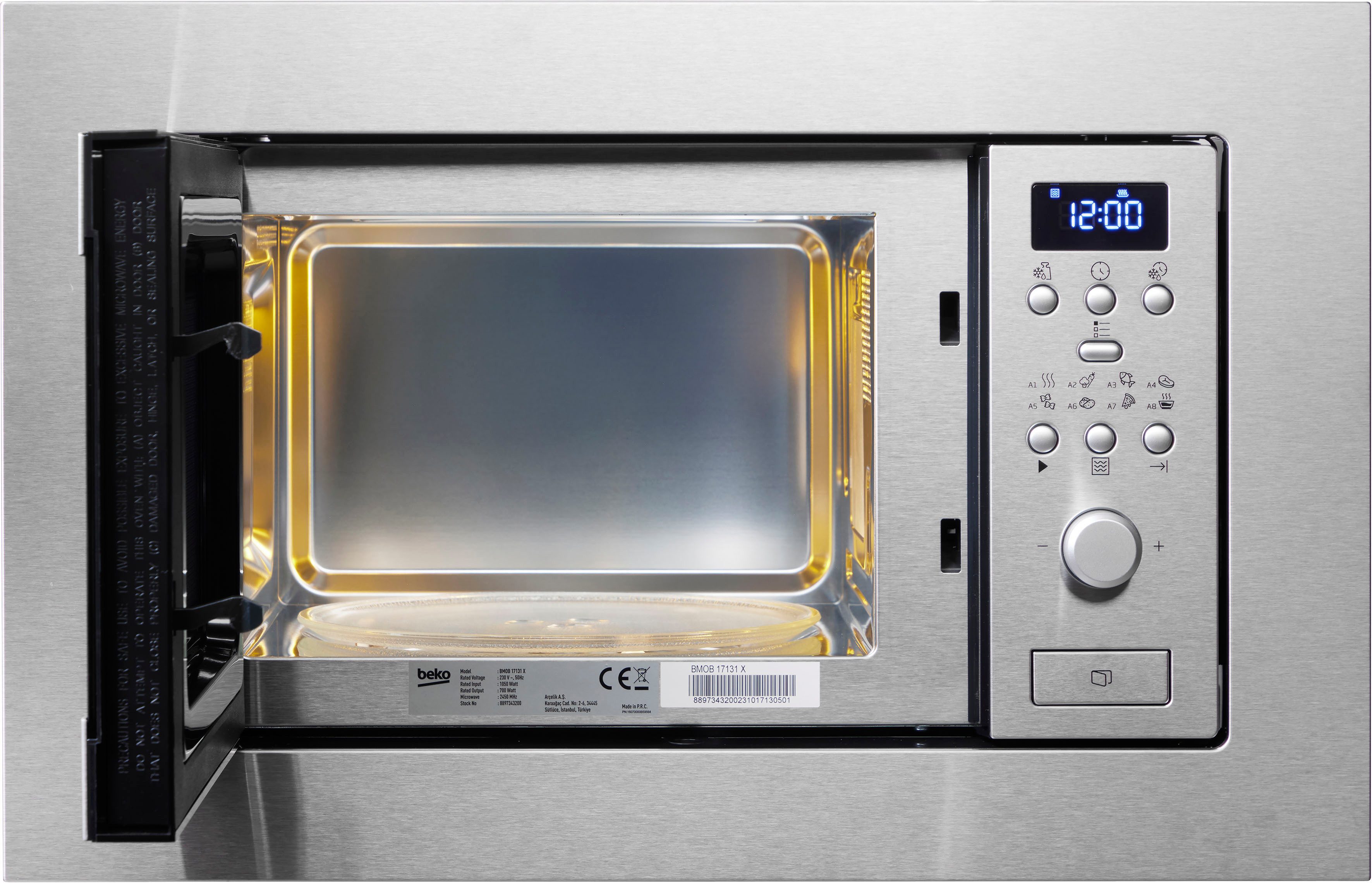 BEKO Einbau-Mikrowelle BMOB17131X, Mikrowelle, 17 l