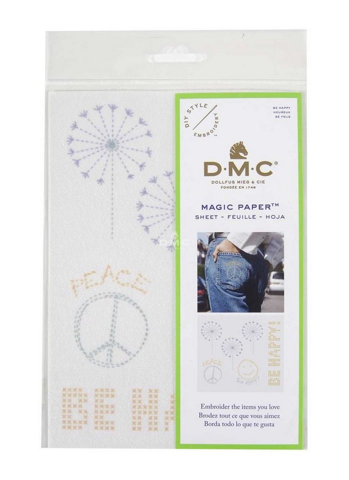 DMC Kreativset DMC Magic Paper Wasserl sliche Stickunterlage Mit dmc-kreativset-dmc-magic-paper-wasserl-sliche-stickunterlage-mit