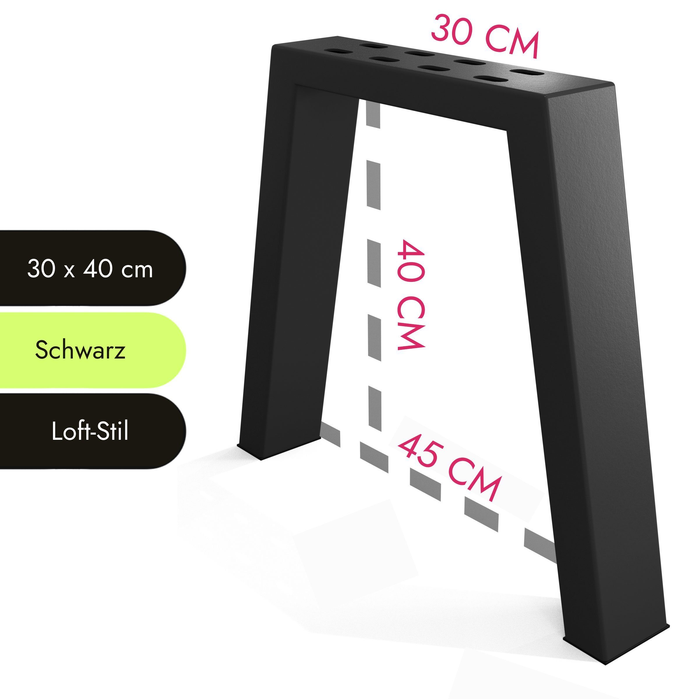 NOGGI - Home Decor Masters Tischbein 2 Tischkufen U- Form, 30/45x40 cm ...