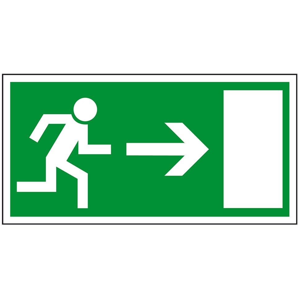 König Werbeanlagen Hinweisschild Rettungsweg rechts,praxisnah,Folie,selbstklebend,300x150mm