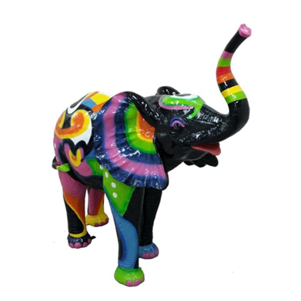 Jvmoebel Dekoobjekt Bunt Figur Bemalte Statue Elefant Skulptur Deko