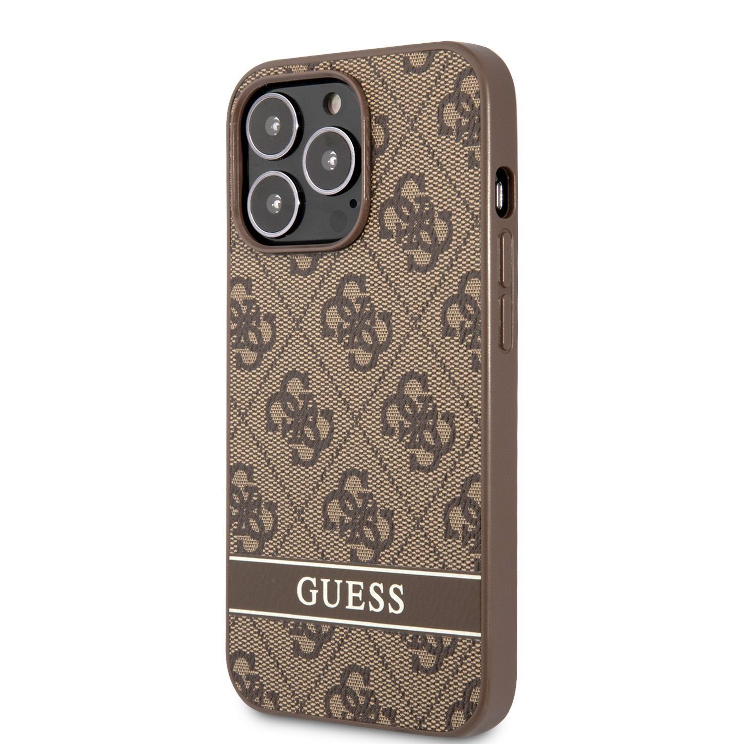 Guess Handyhülle Guess PU 4G Stripe Case für iPhone 13 Pro Braun ...