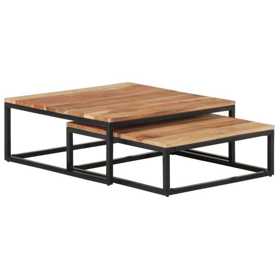 Furnicato Couchtisch Satztische 2 Stk Massivholz Akazie 1 St